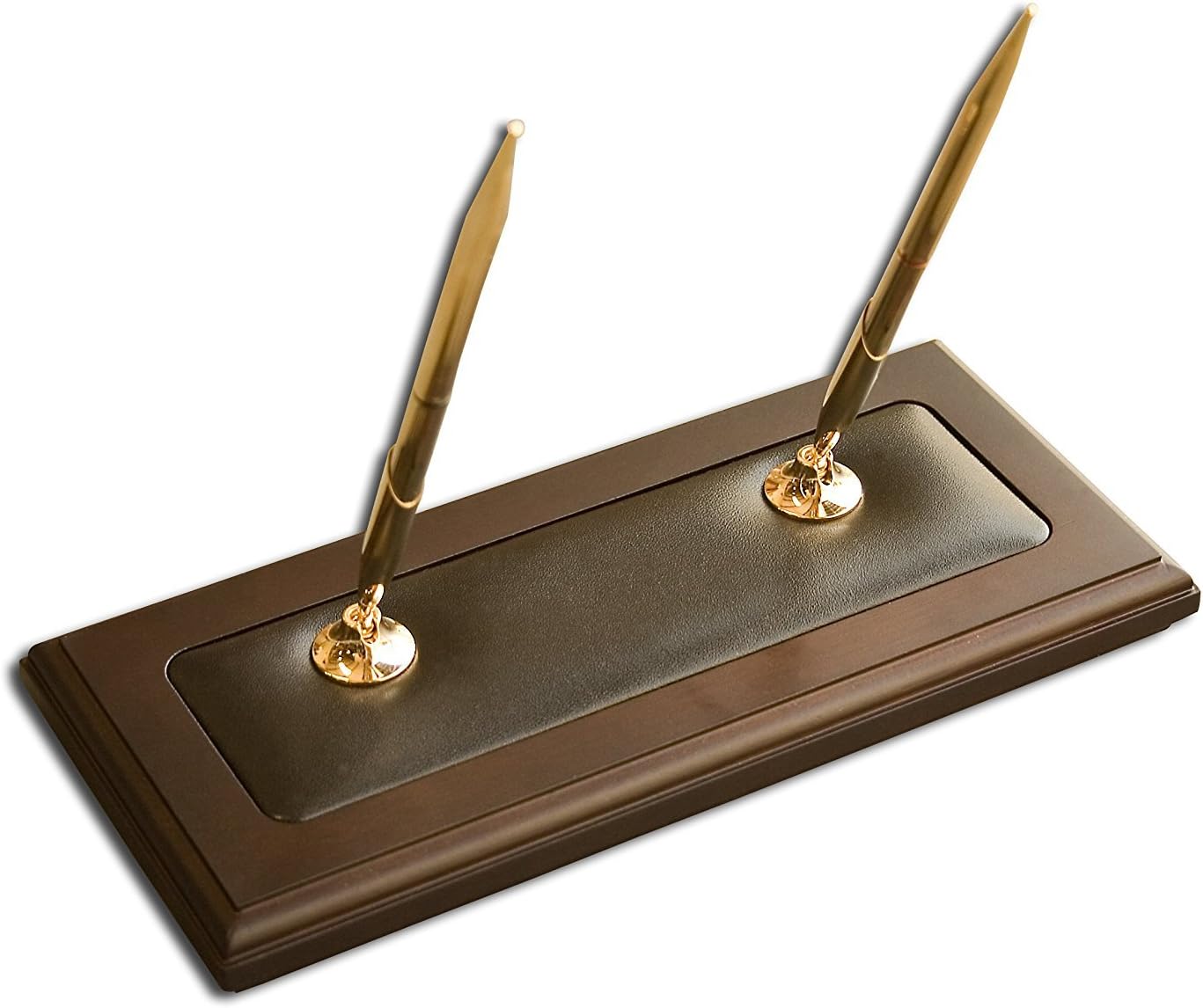 Amazon.com: DACASSO Walnut & Leather Double Pen Holder - Luxury Pen ...