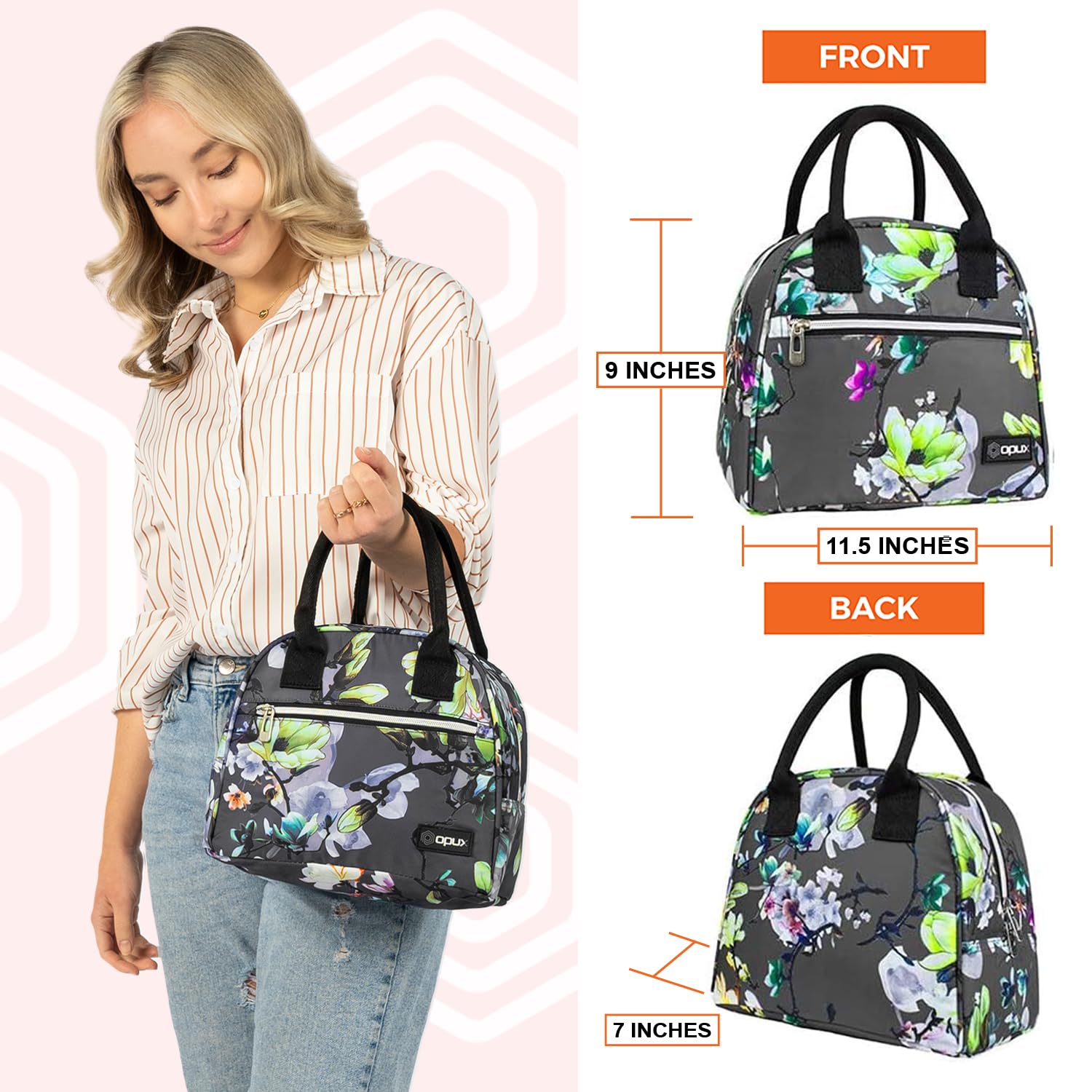 Snapklik.com : Opux Insulated Lunch Box Women, Lunch Bag Tote Girls ...