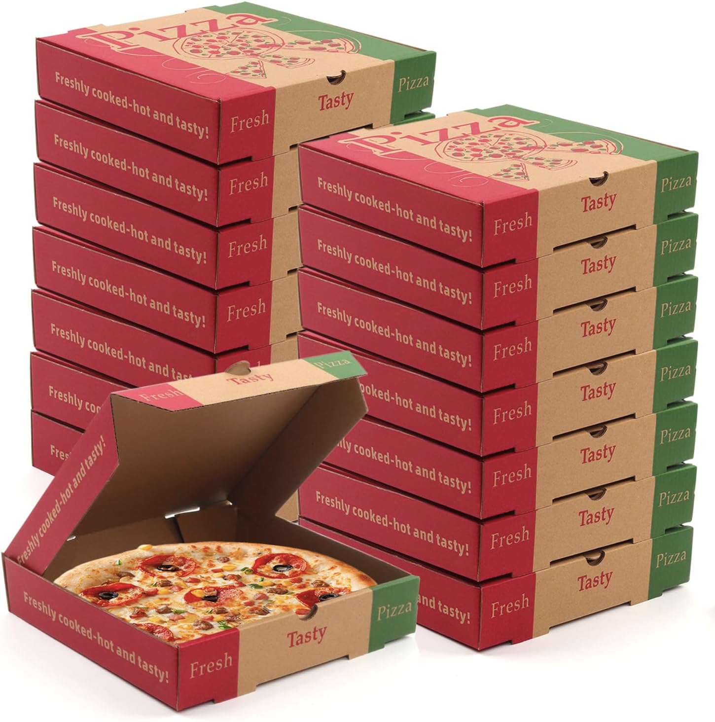 Amazon.com: WOKAV 15 Pcs Pizza Boxes 7.8 x 7.8 x 1.7 Inches Kraft ...