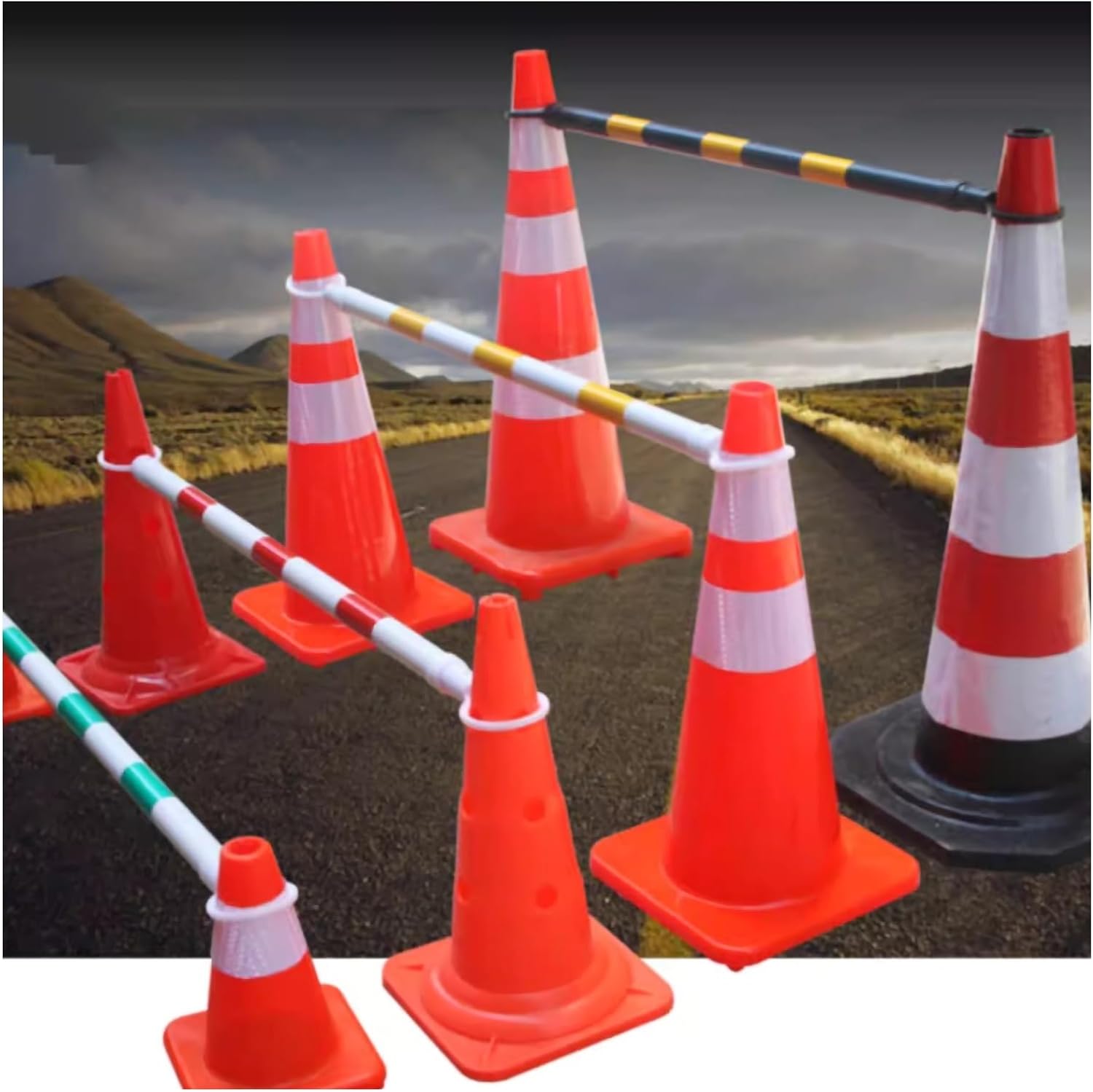 Amazon.com: icVantA 2m Telescopic Safety Barrier Poles for Traffic ...