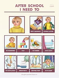 Amazon.com: After School Routine Chart - 12x16 Inch Visual Schedule for ...