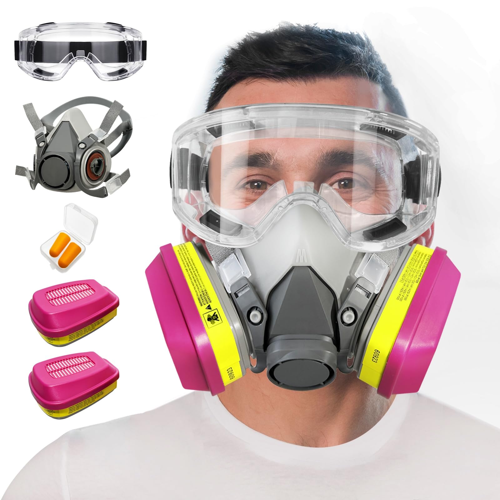 Amazon.com: LMINHAN Respirator Mask with Filters 60923, Half Face Cover ...
