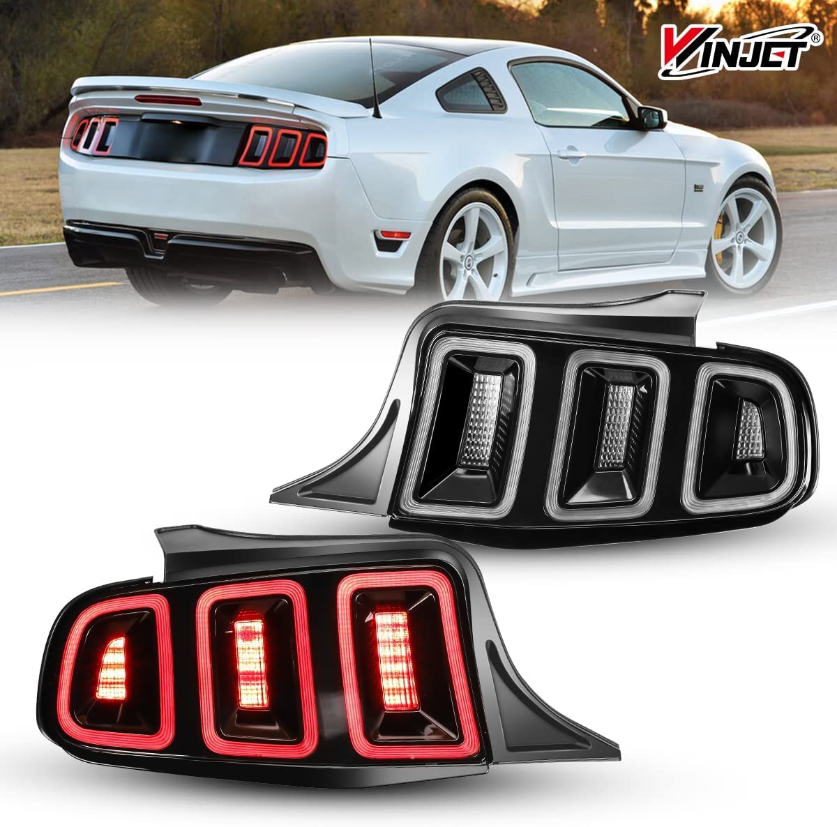 Amazon.com: Winjet LED Tail Light for 2010 2012 2013 2014 Ford Mustang ...