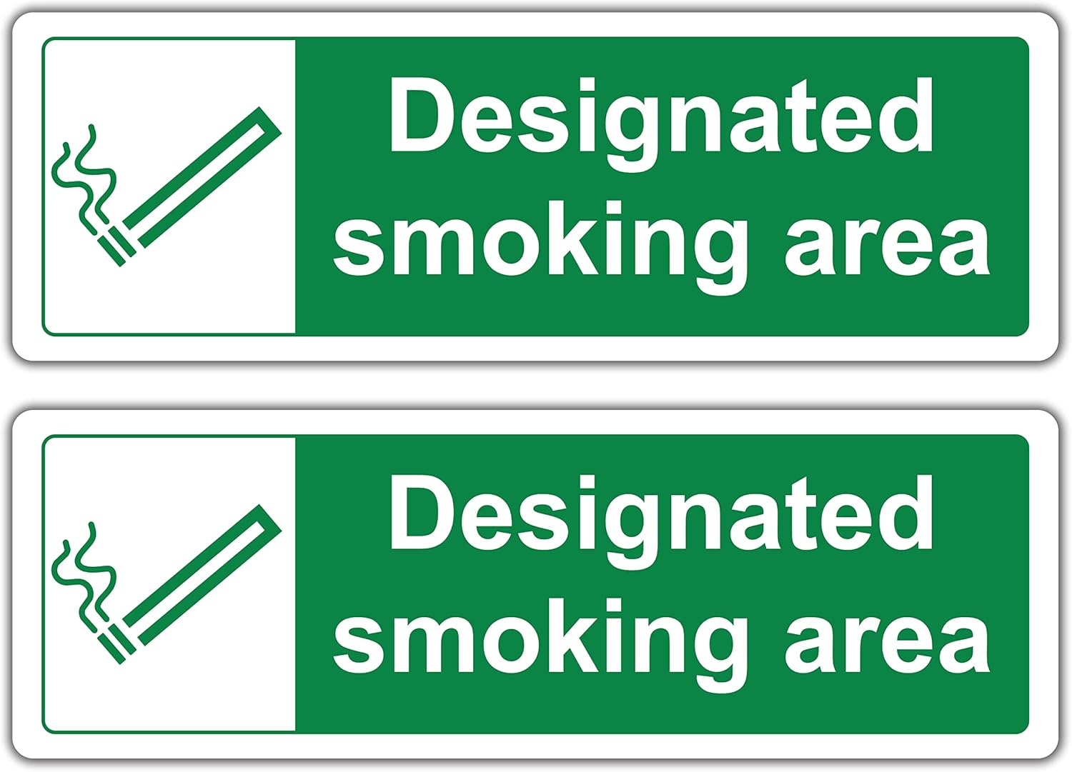 Dam Words 2 x Designated Smoking Area Signs | Adherent Vinyl Smoking ...