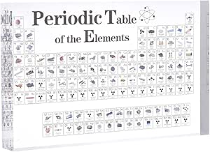 Periodic Table, 8x5 Inch Periodic Table with Real Elements Samples, 3D ...