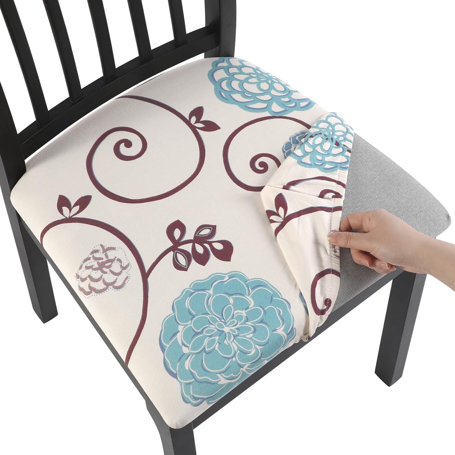 Amazon.com: NIBESSER Dining Chair Seat Covers Set of 6, Stretch Printed ...