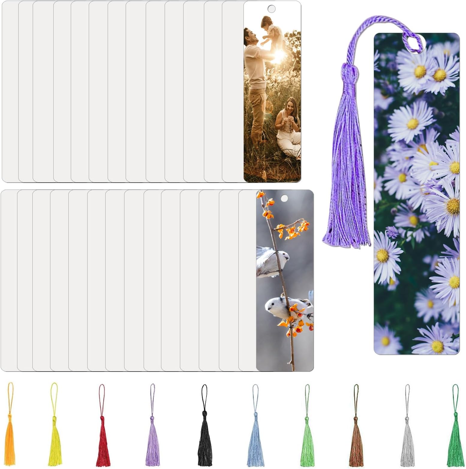 Amazon.com: Sublimation Bookmark Blank Double Sided - 50Pcs Metal ...