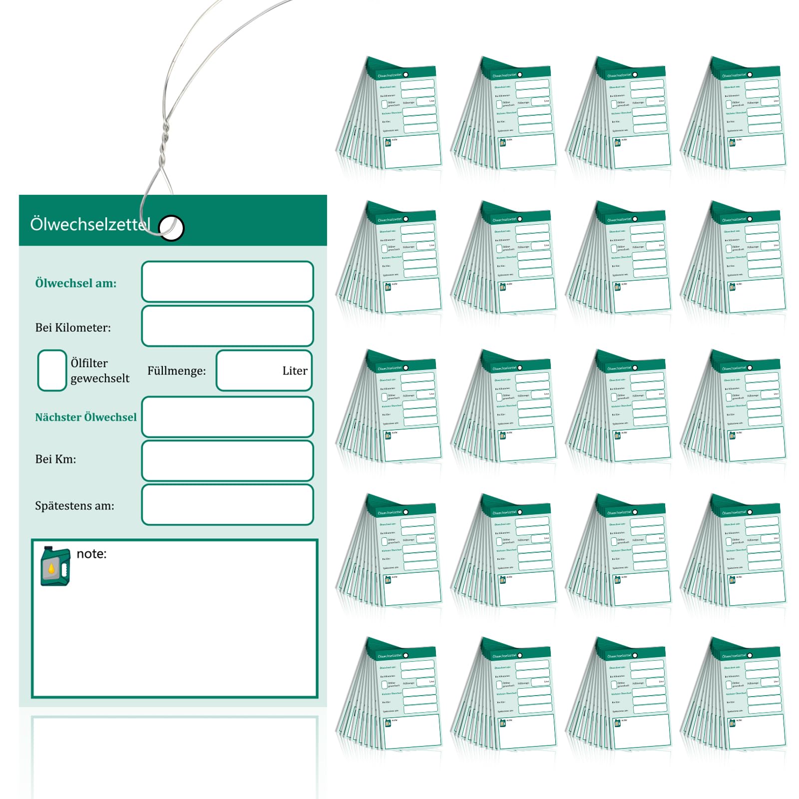 Pack of 200 Oil Change Pendants, Oil Change Notes, Oil Change Signs ...