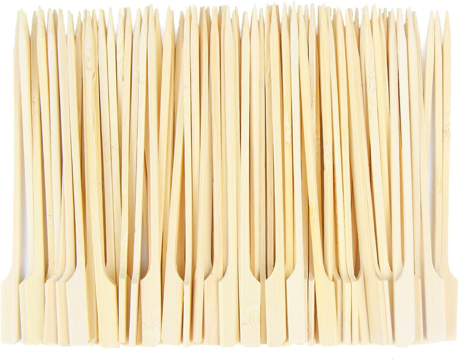 ANECO 100 Pieces Bamboo Paddle Skewers Barbecue Bamboo Skewers Cocktail ...