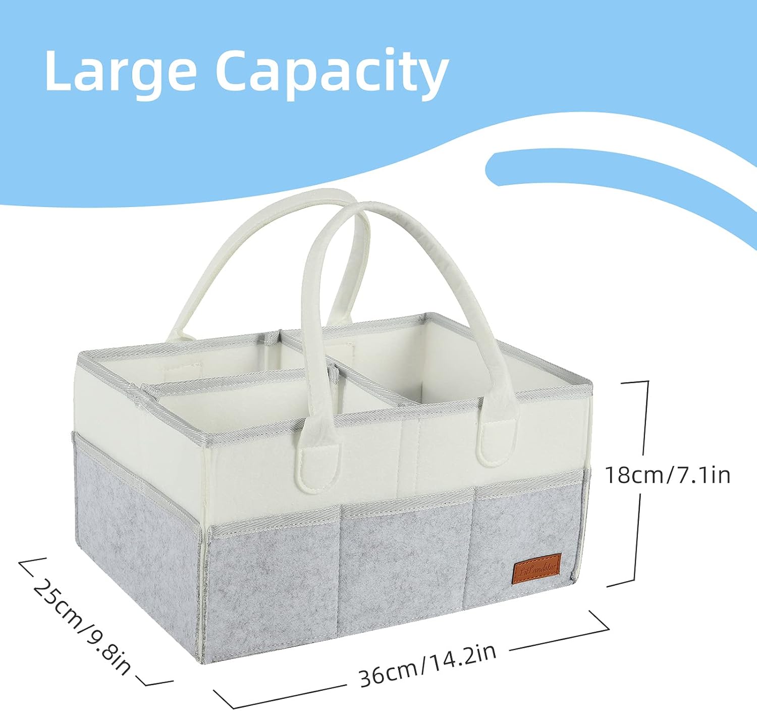 Baby Diaper Caddy Organizer, Opening Multi-Pocket Portable Nursery ...
