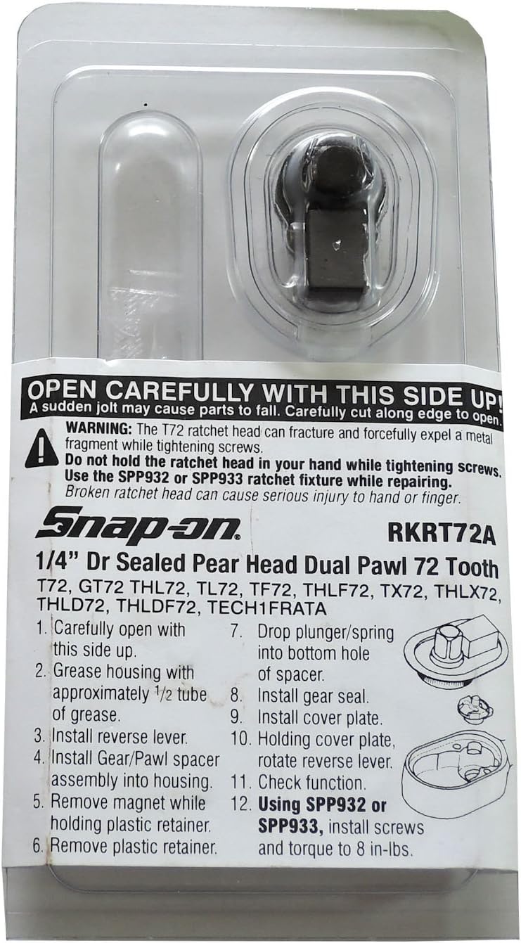 Amazon.co.jp: スナップオン ラチェット リペアキット 差込み角:1/4" 72ギヤ 【並行輸入】 RKRT72A : DIY ...
