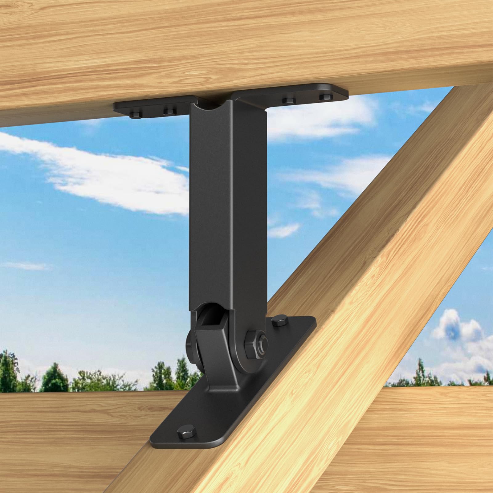 Amazon.com: ORIGLE Pergola Brackets (3Pcs ) Adjustable Black Metal Roof ...