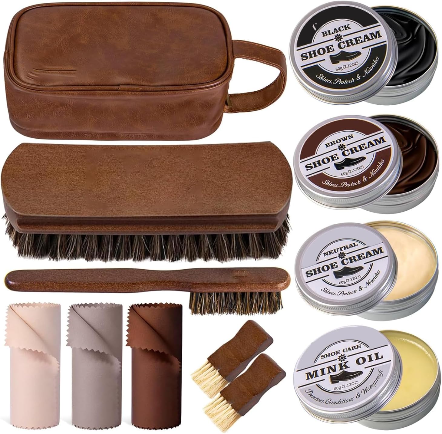 Amazon.com: Wind in Hand Leather Shoe Shine Kit - Suitable for Leather ...