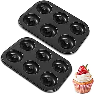 Amazon.com: LYLHZRMDGC 2pc Doughnut Pan,Non-Stick 6-Cavity Donut Baking ...