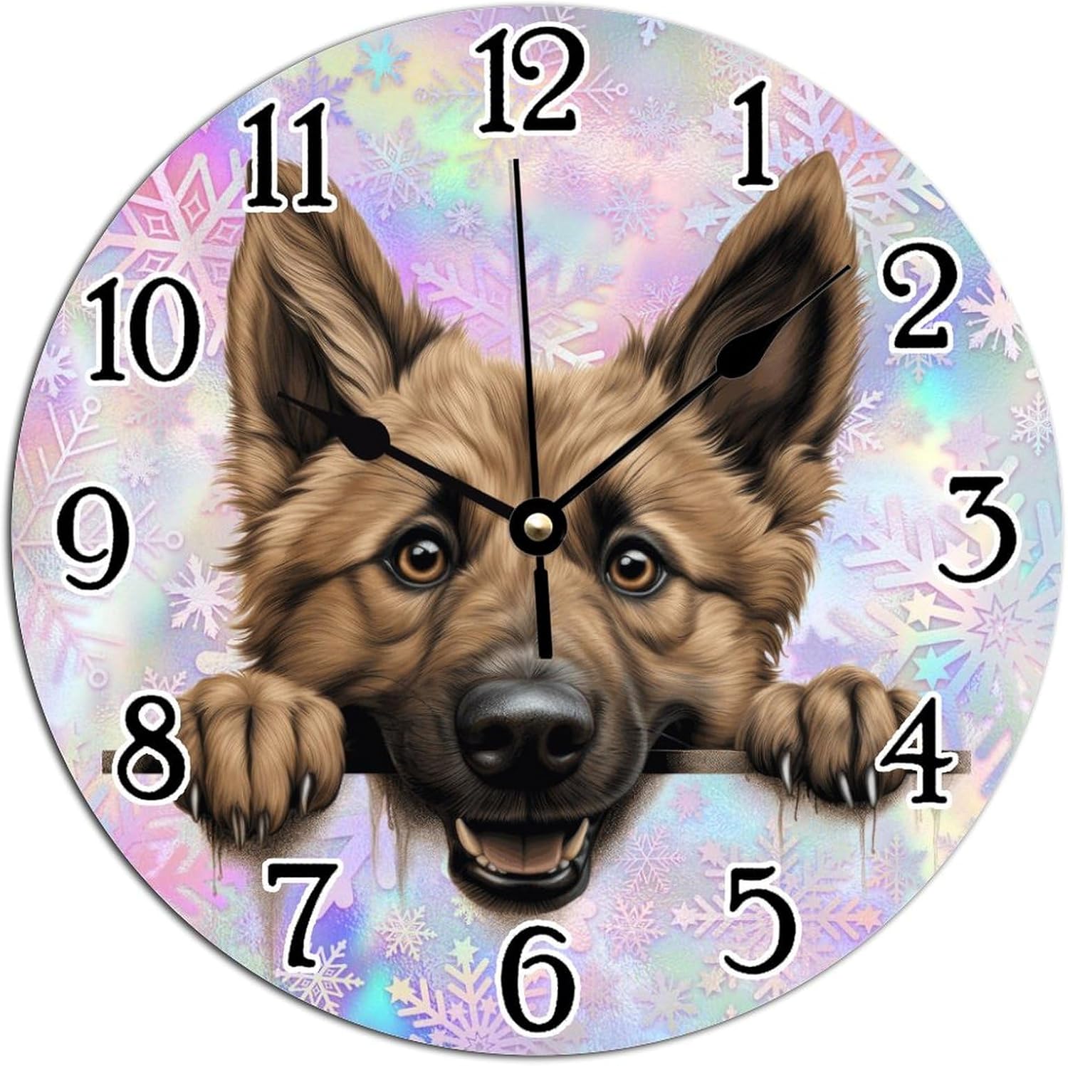 Amazon.com: Vinisong Belgian Shepherd Laekenois Round PVC Wall Clocks ...