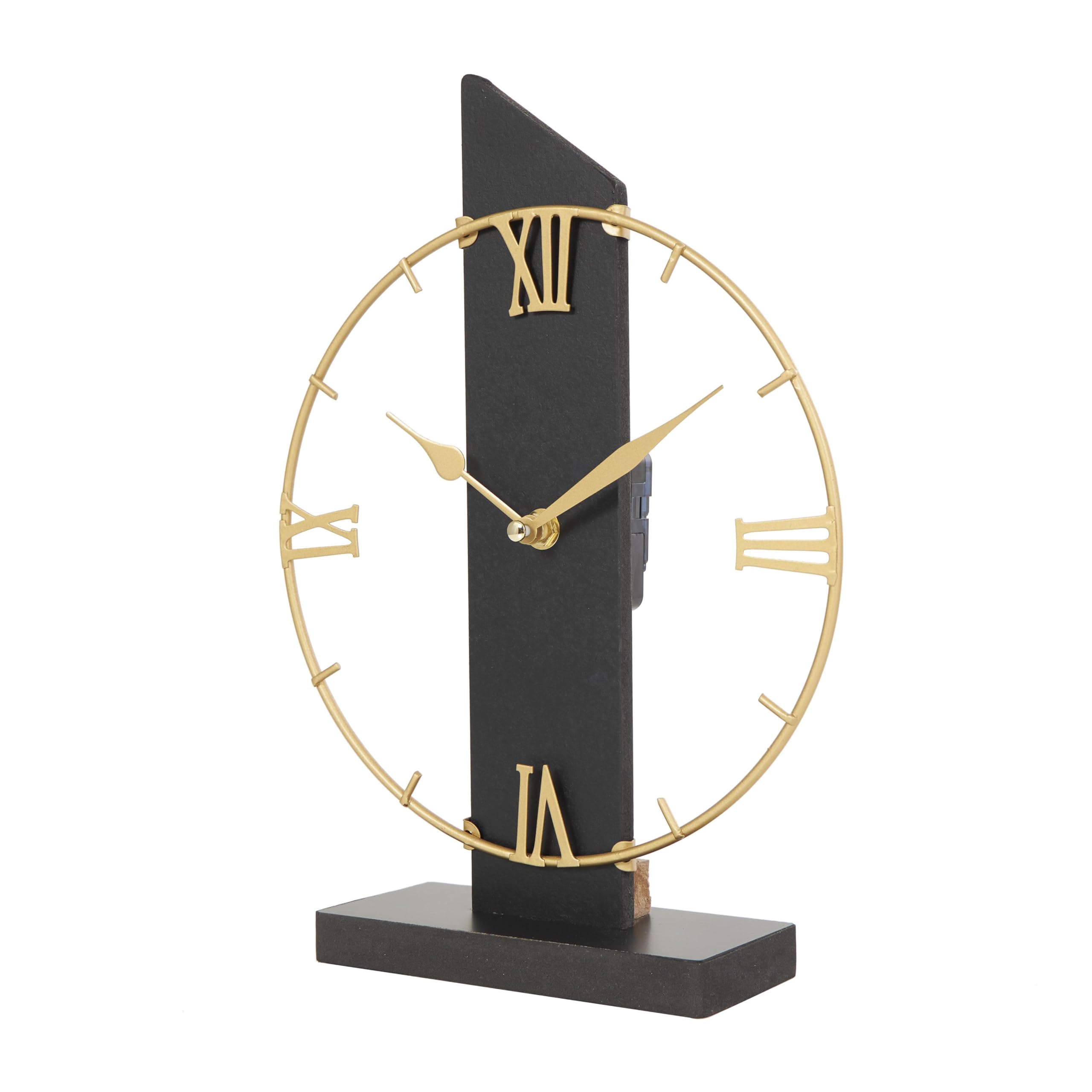 Amazon.com: Deco 79 Wooden Abstract Decorative Clock Mantel Clock with ...