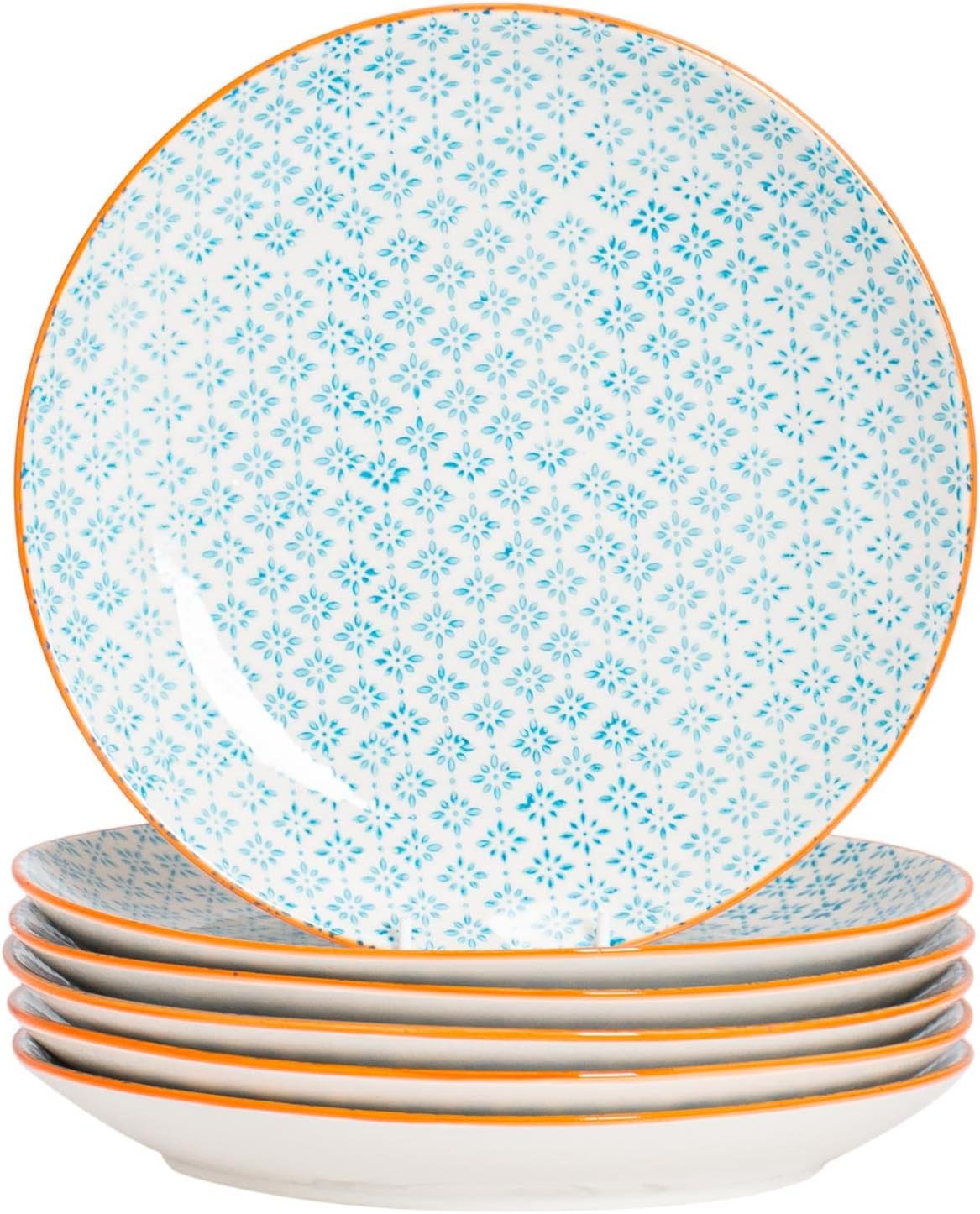 Nicola Spring 6 Piece 16cm Country Farmhouse White Side Plates Set with ...