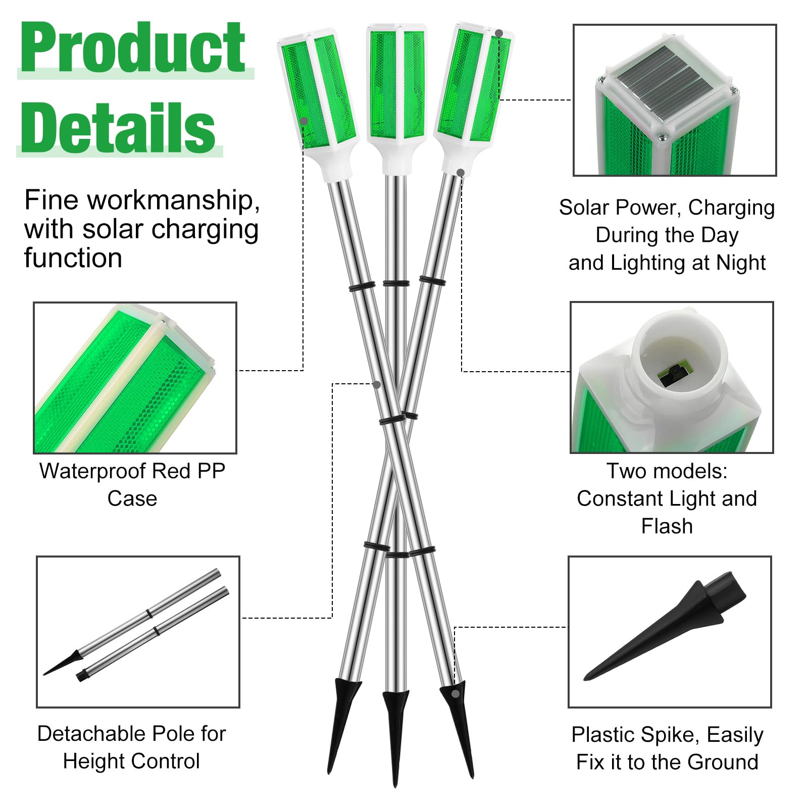 Snapklik.com : Macarrie 9 Packs Solar Powered Driveway Markers Lights ...