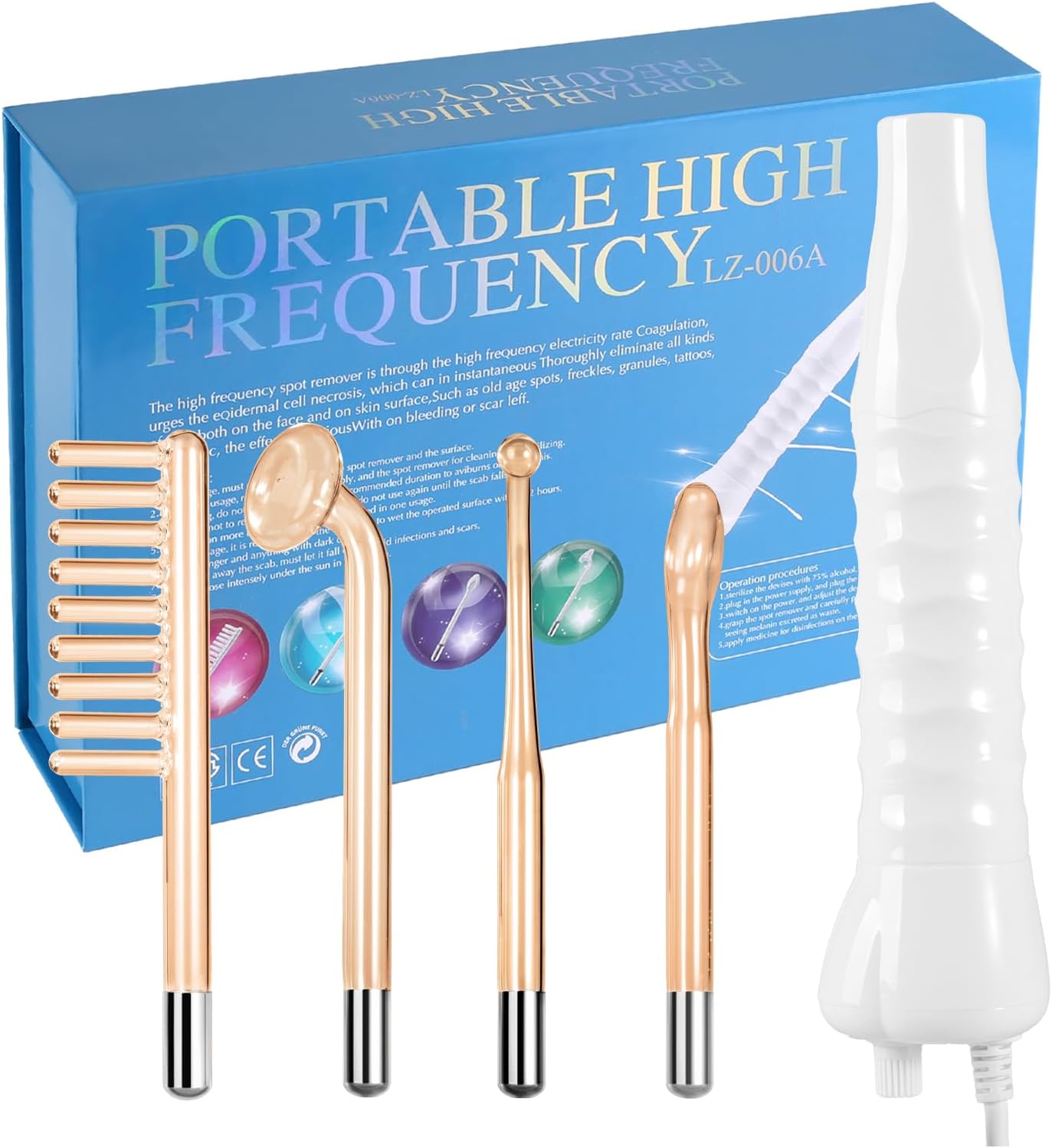 Amazon.com: NuDerma Portable Handheld Skin Therapy Wand Machine w/Neon ...