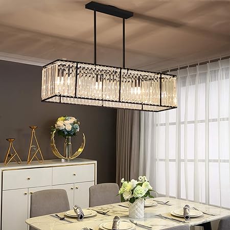 Vezzio Farmhouse Crystal Chandeliers 6 Light Dining Room Lighting ...