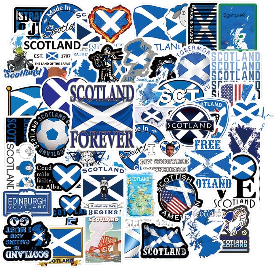 Amazon.com: 63Pcs Scotland Stickers Graffiti Aesthetics Waterproof ...