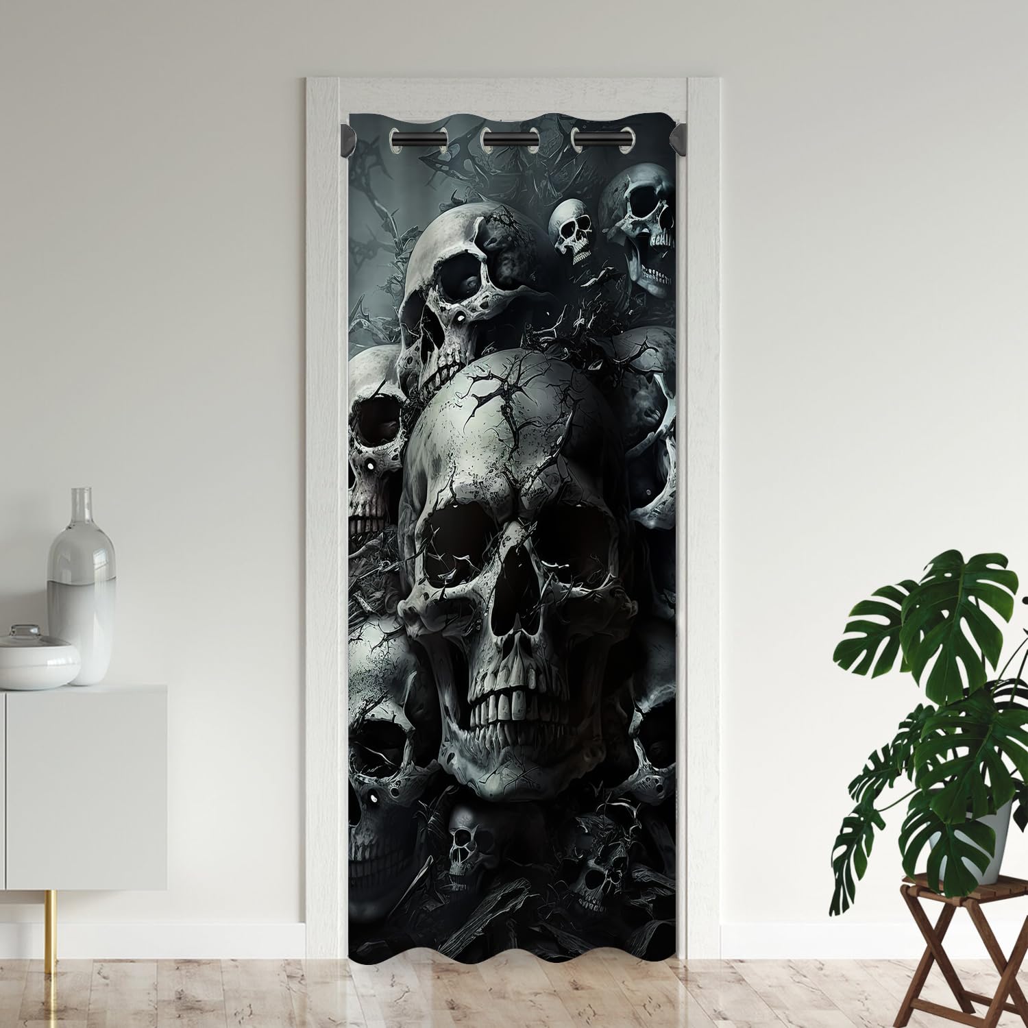 Amazon.com: ONINUO 3D Skull Door Curtains for Doorways, Scary Halloween ...