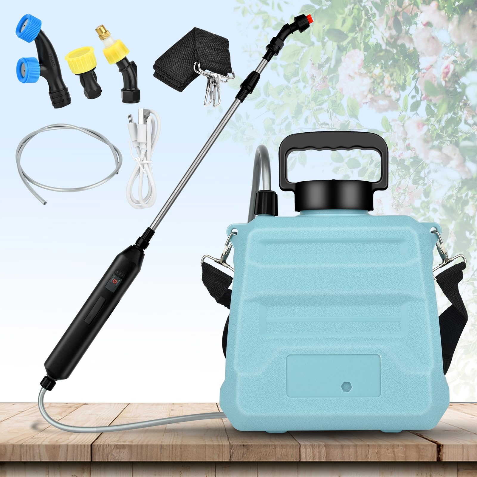 Electric Sprayer, Garden Sprayer 1.35 Gallon,Weed Sprayer in Lawn ...