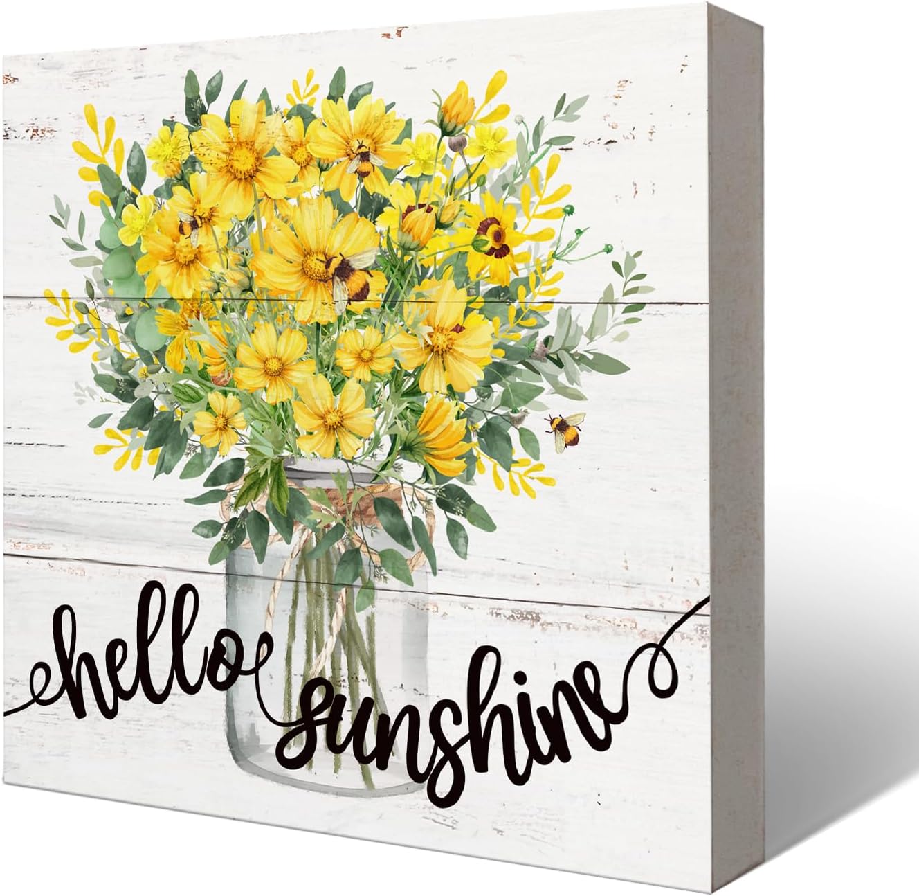 Amazon.com: HONLUNG Summer-Decor-Yellow Decor, Hello Sunshine Sign ...