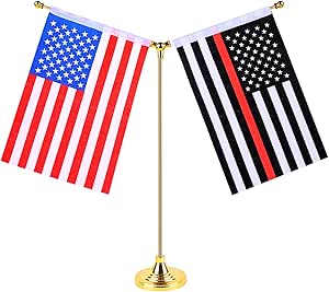 Amazon.com: FWIW American USA Thin Red Line Flag Firefighter Desk Flag ...
