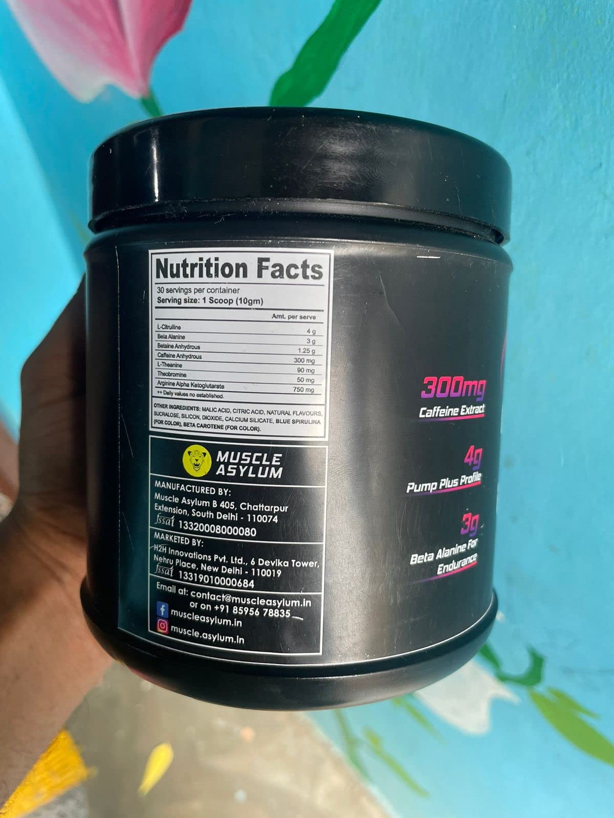 Muscle Asylum Pump 300 Pre Workout Supplement for Men with 300mg ...