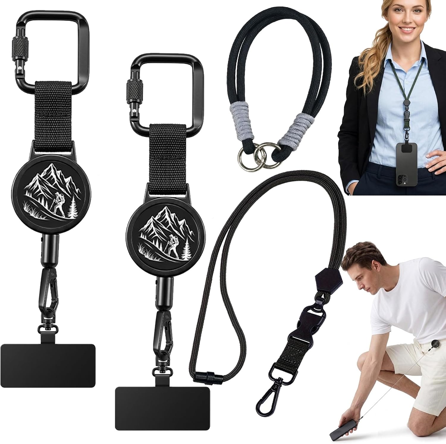 Amazon.com: Holdmet Pro Phone Lanyard, 4-in-1 Retractable Phone Tether ...