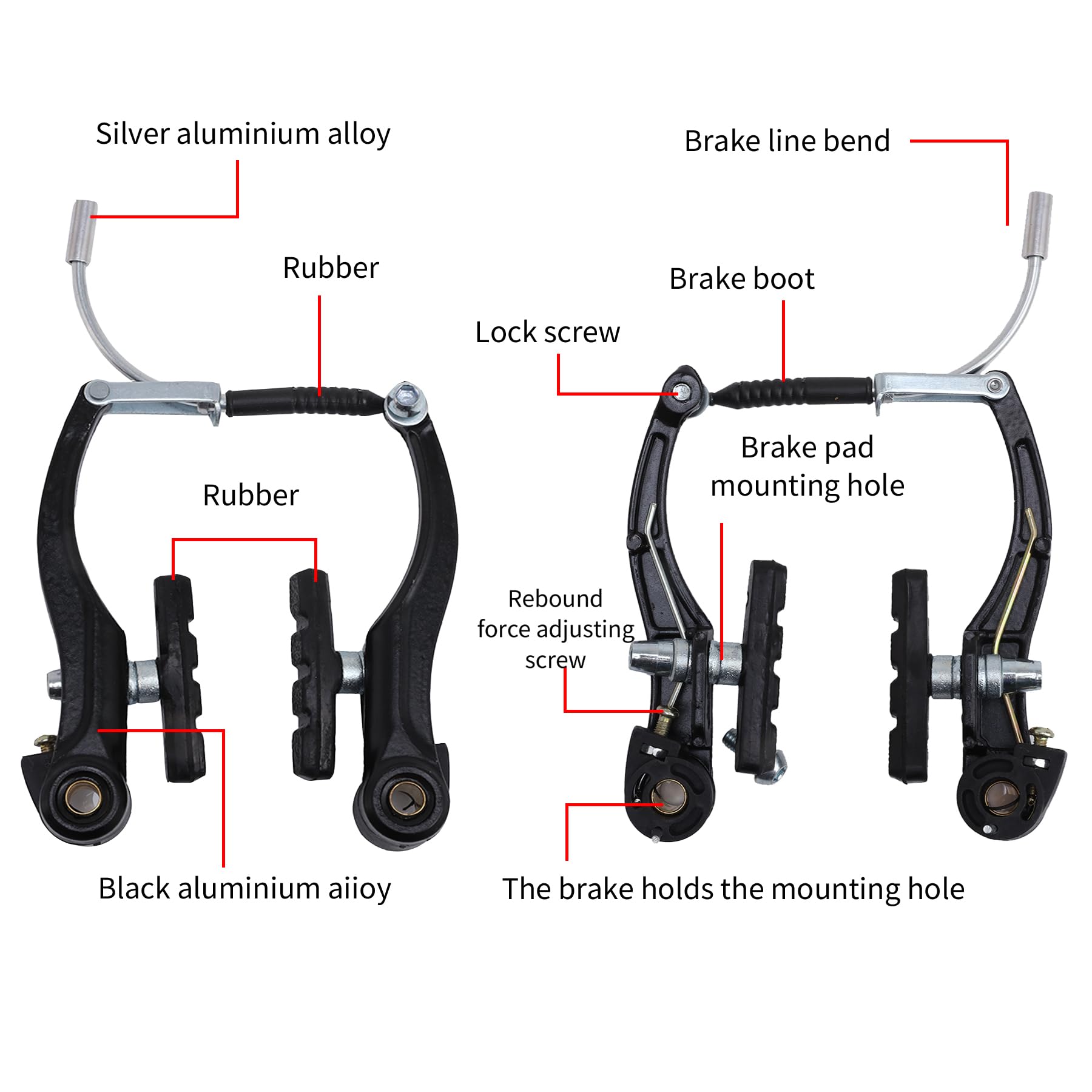 Snapklik.com : Stylemafia Complete V Bike Brake Set, Front And Rear ...