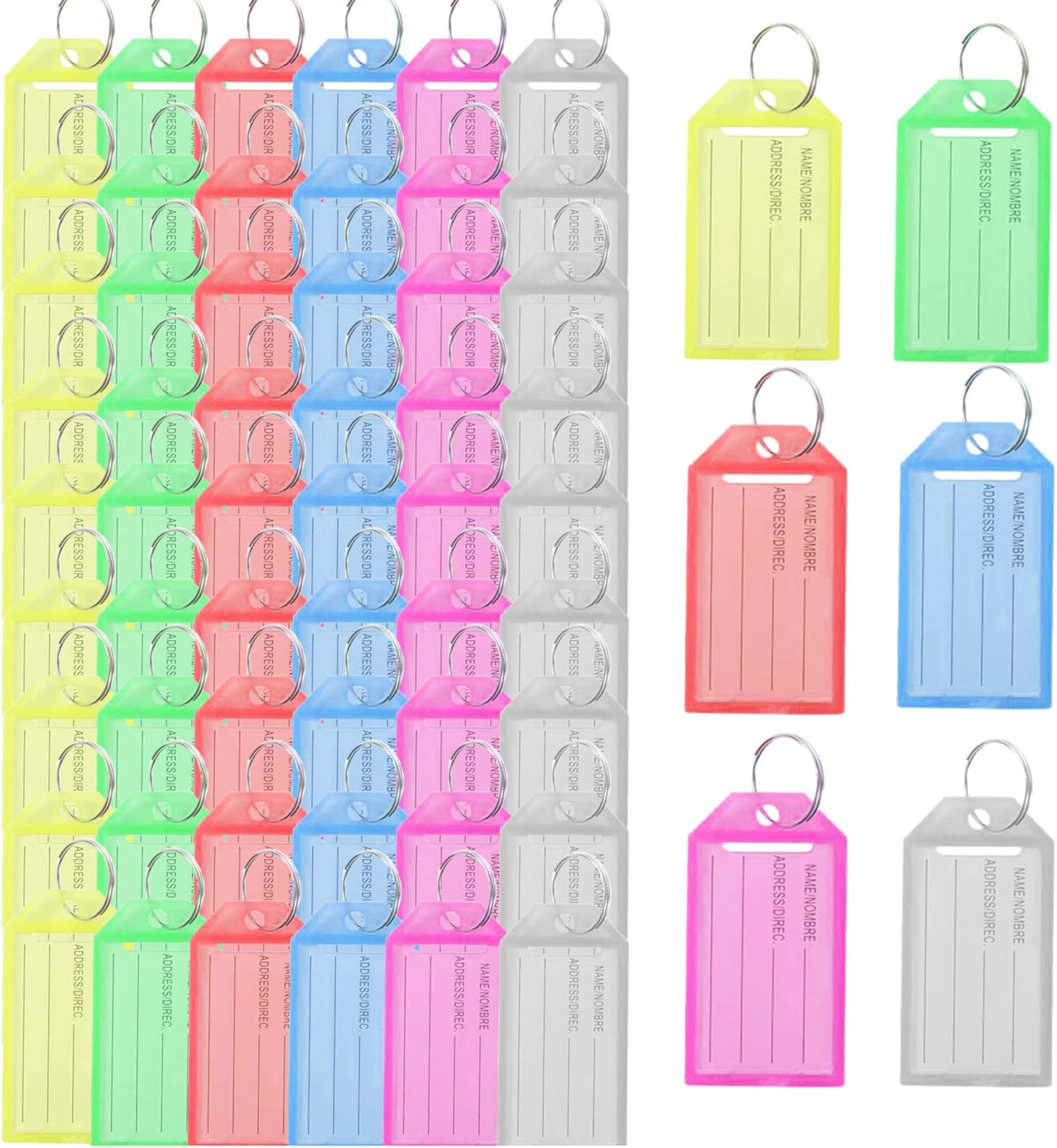 Amazon.com : 60 Pack Key Tags, BetterJonny Tough Plastic Key Tags ...