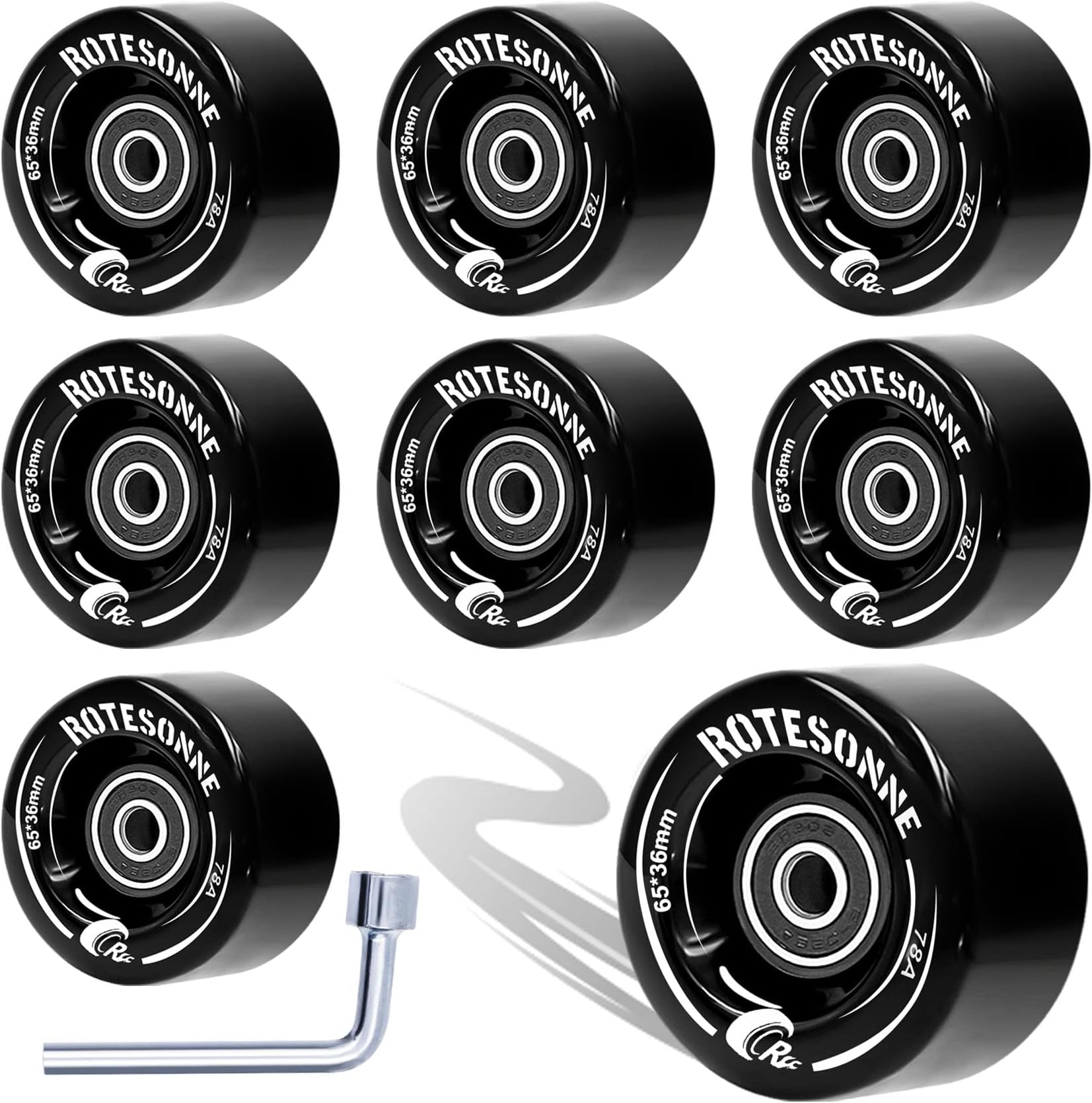 Amazon.com: CAPETOS Black and White Swirl Roller Skate Wheels - Roller ...