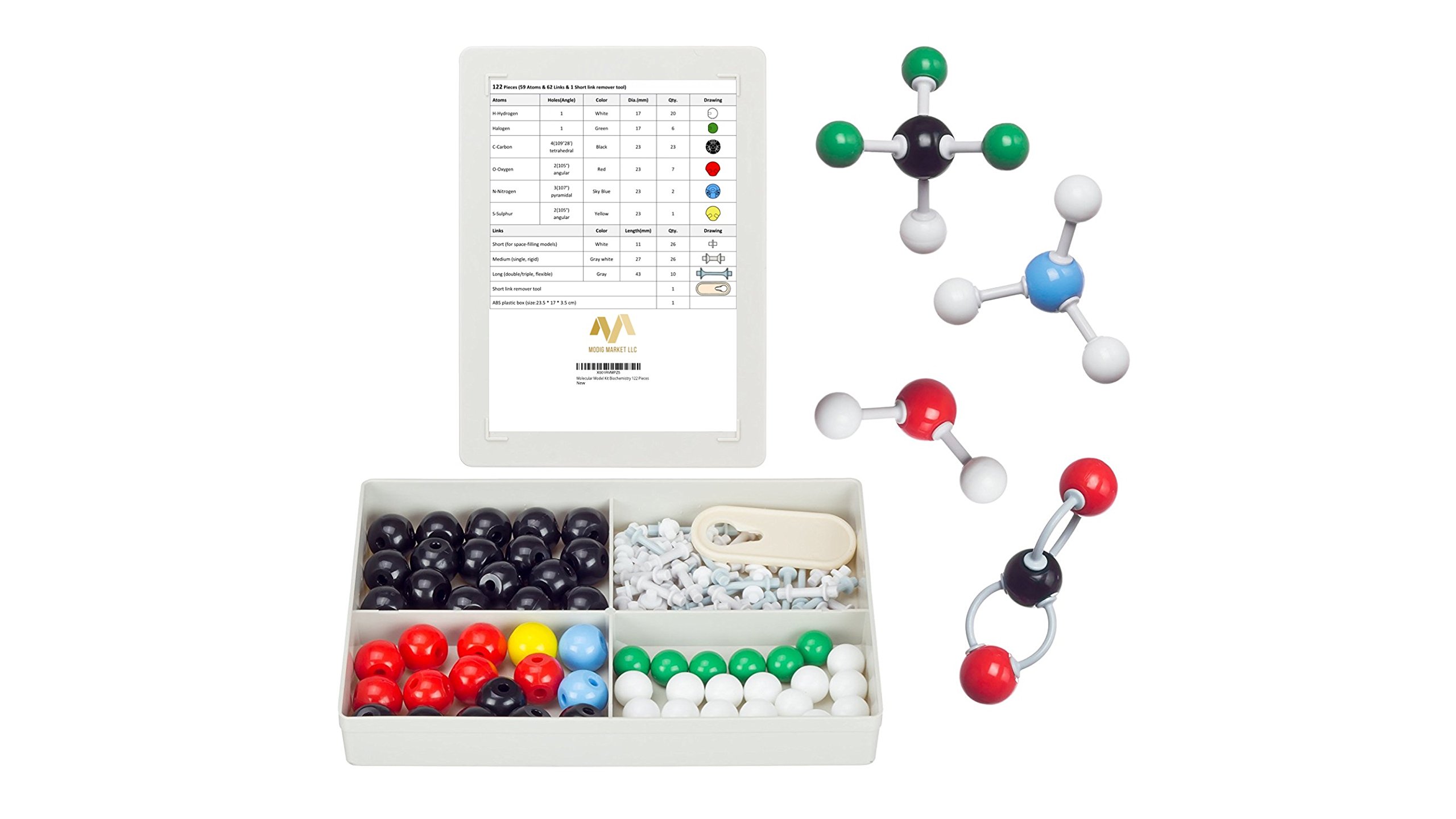 Buy Chemistry Molecular Model Kit (122 Pieces) - Student or Teacher ...