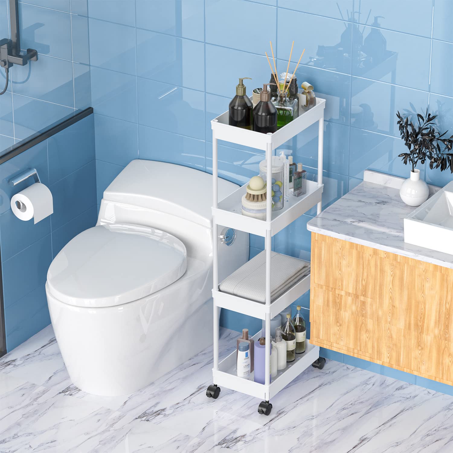 Snapklik.com : Sooyee 4-Tier Rolling Cart,Utility Carts