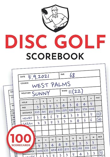 Disc Golf Score Book: 100 Scorecards for Frisbee Golf, Score Sheet ...