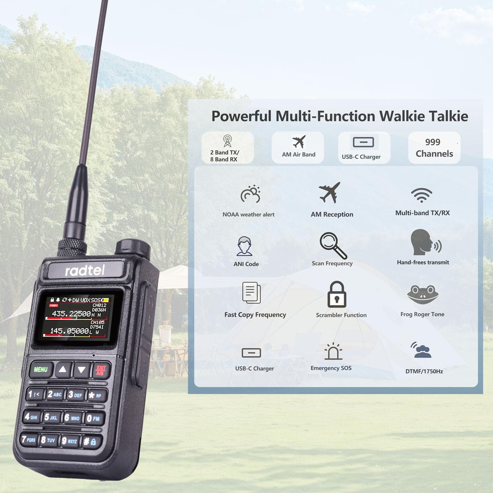 Snapklik.com : Radtel RT-890 Multi-Band Ham Two-Way Radio 999 Channels ...