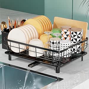 Large Dish Drying Rack with Drainboard,LIONONLY Tier Stainless Steel ...