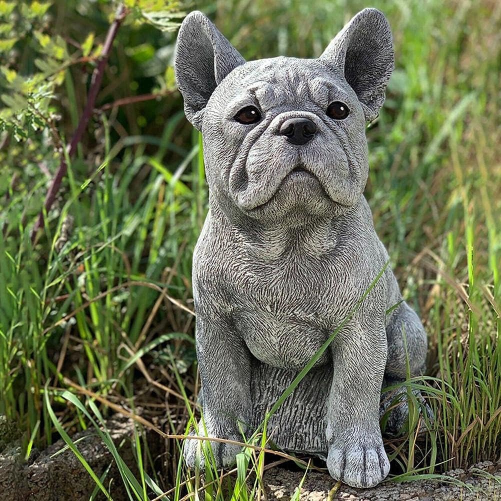 Amazon.com : Dog Statue, French Bulldog Statue Garden Animal Sculpture ...