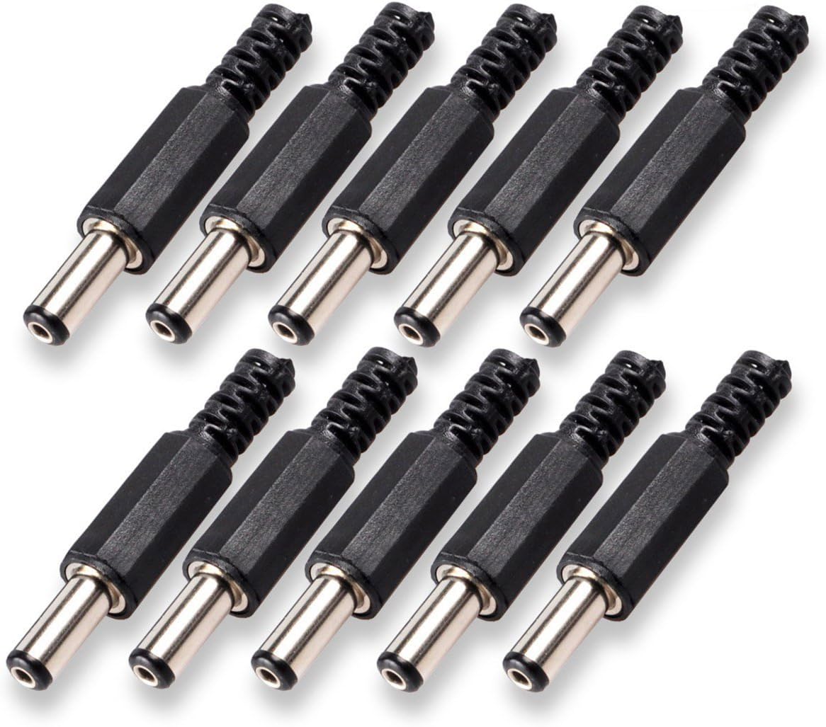 Amazon.com: HTTX 10-Pack 5.5mm x 2.5mm DC Socket Male Barrel Jack ...
