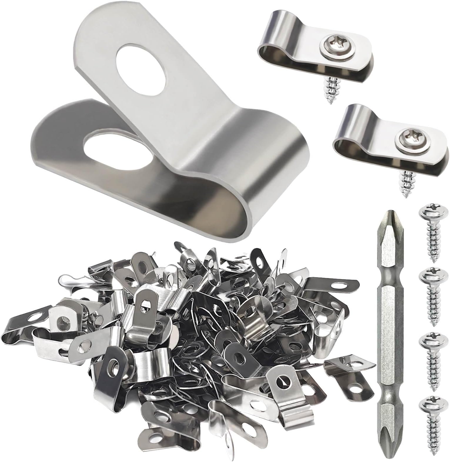 Amazon.com: BESTEEL Upgraded 200 Pcs T304 Stainless Steel Wire Clips ...