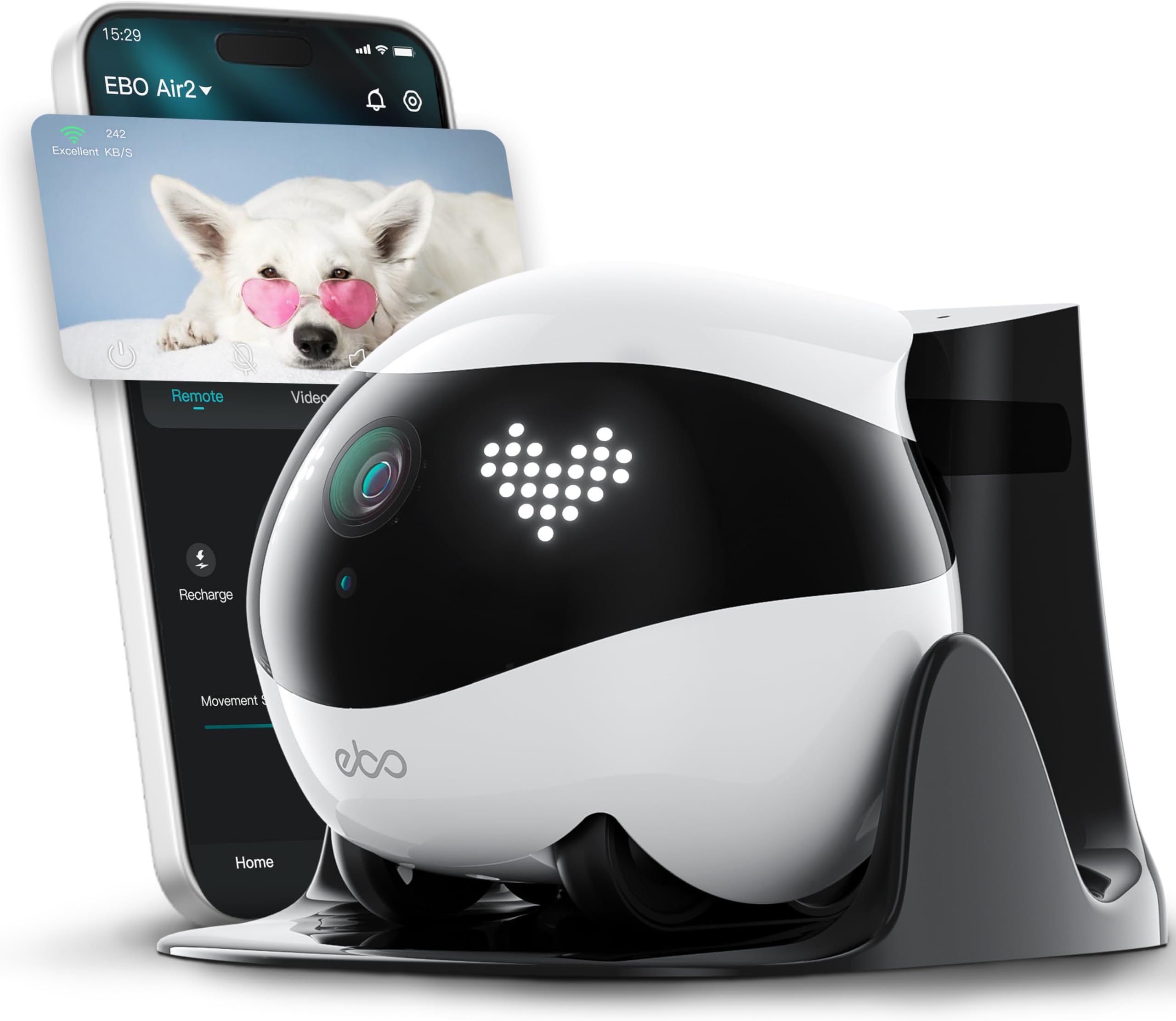 Enabot EBO ROLA Mini 2K Pet Camera Robot: Movable Indoor Camera Battery ...