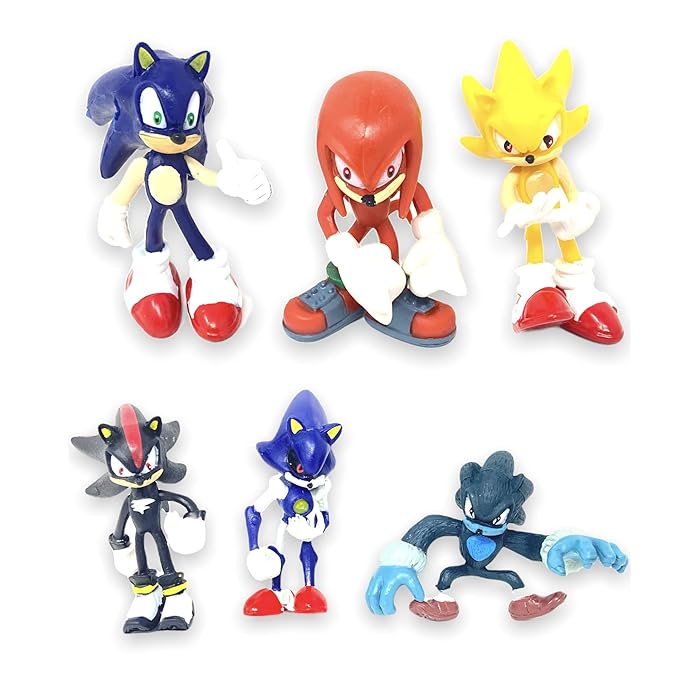 Buy Sonic Figure Set, 6 Pack 3-Inch Action Figures - Characters ...