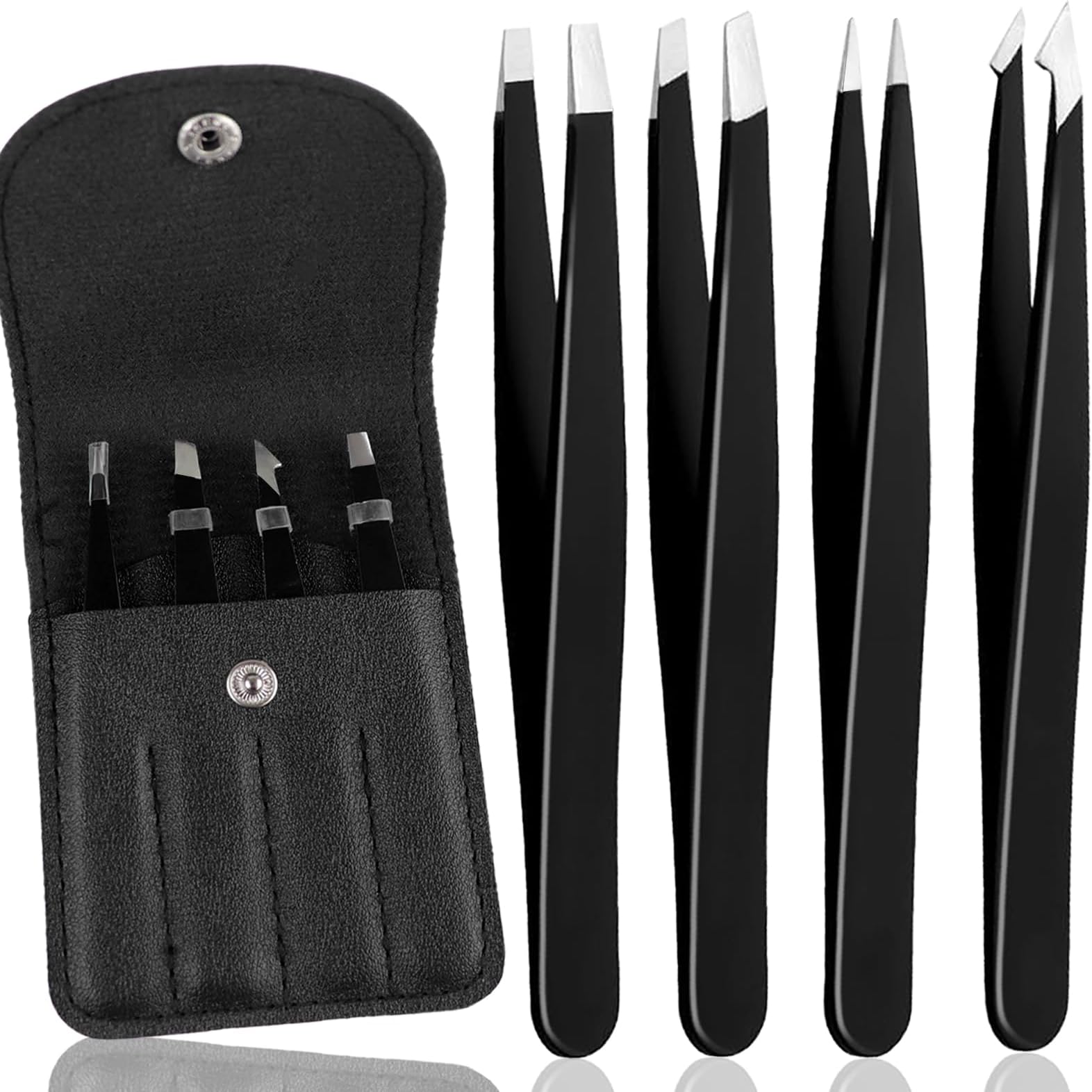Amazon.com : 4 PCS Stainless Steel Tweezers Set – Precision Tweezers ...
