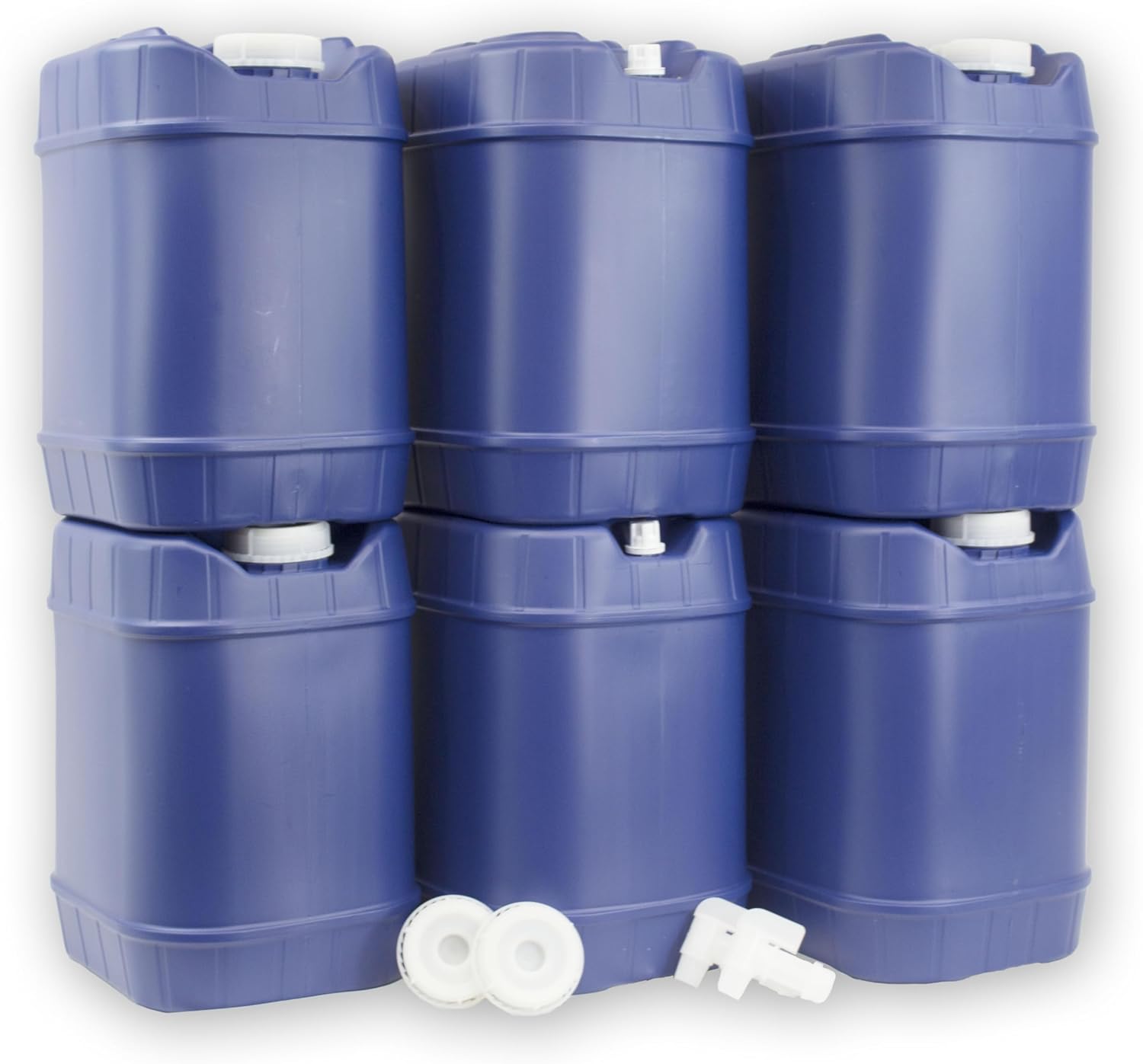 Amazon.com : Aguaprep 5-Gallon Stackable Water Storage Containers, 5 ...