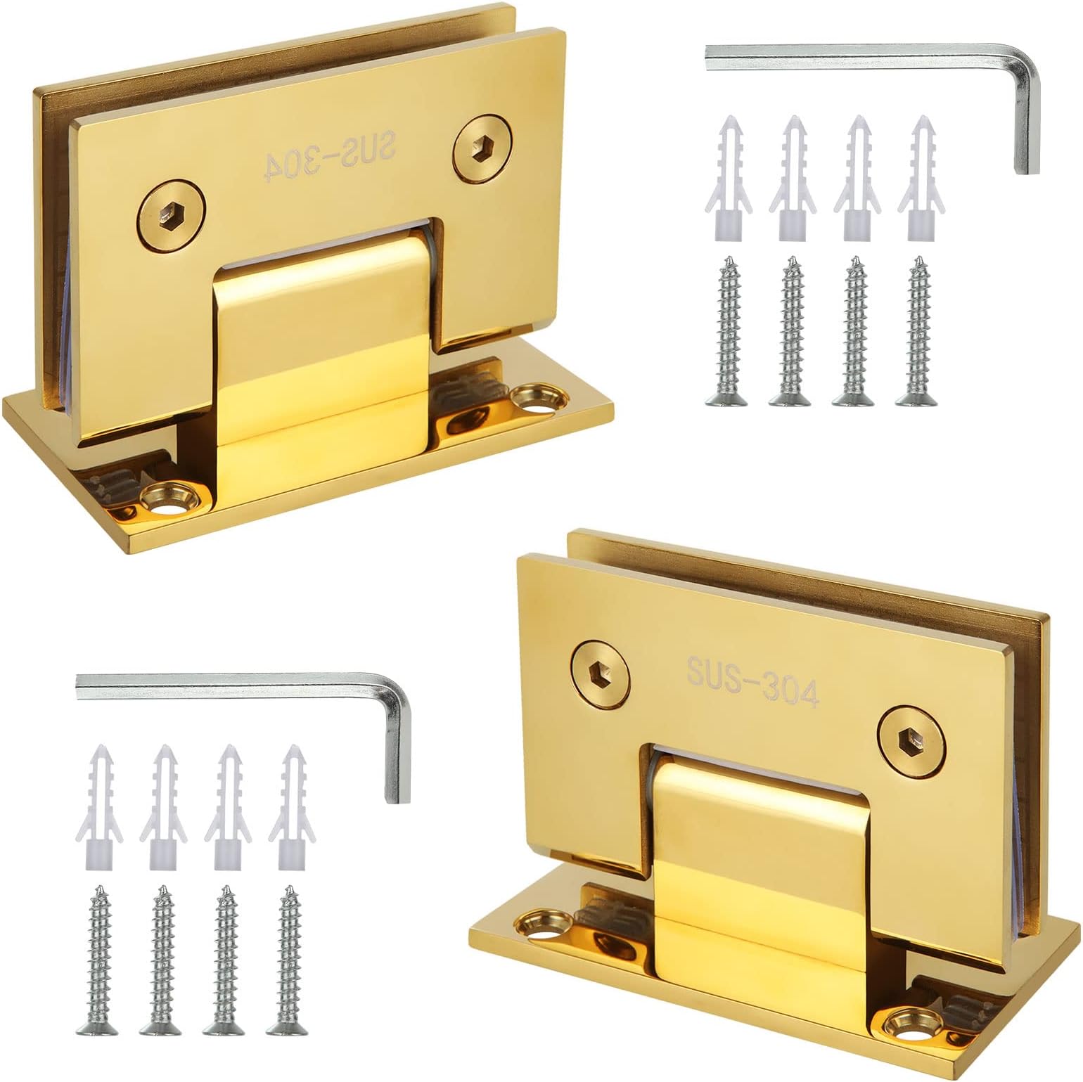 Shower Door Hinges Brushed Gold Color Shower Room Glass Door Clip/clamp ...