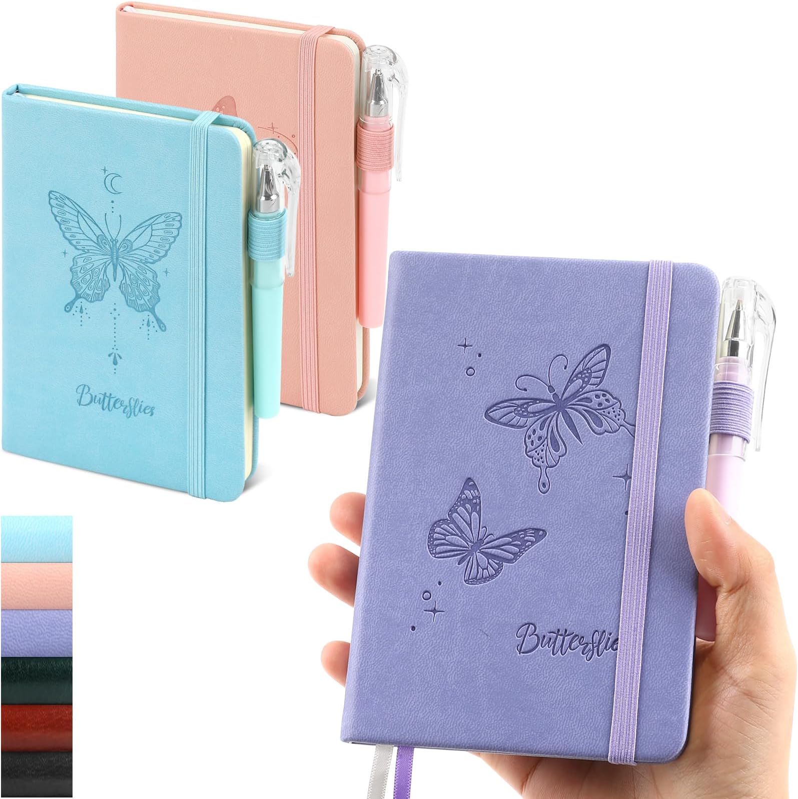Amazon.com : DueHoppee 3 Pcs Pocket Notebooks with Pens,Smiley Journal ...