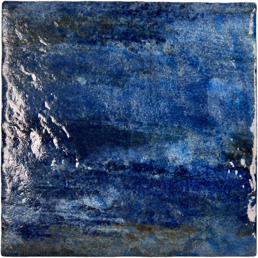 6x6 Florida Sea Blue Square (Exact Size 5.75 Inch) Glossy Glazed ...