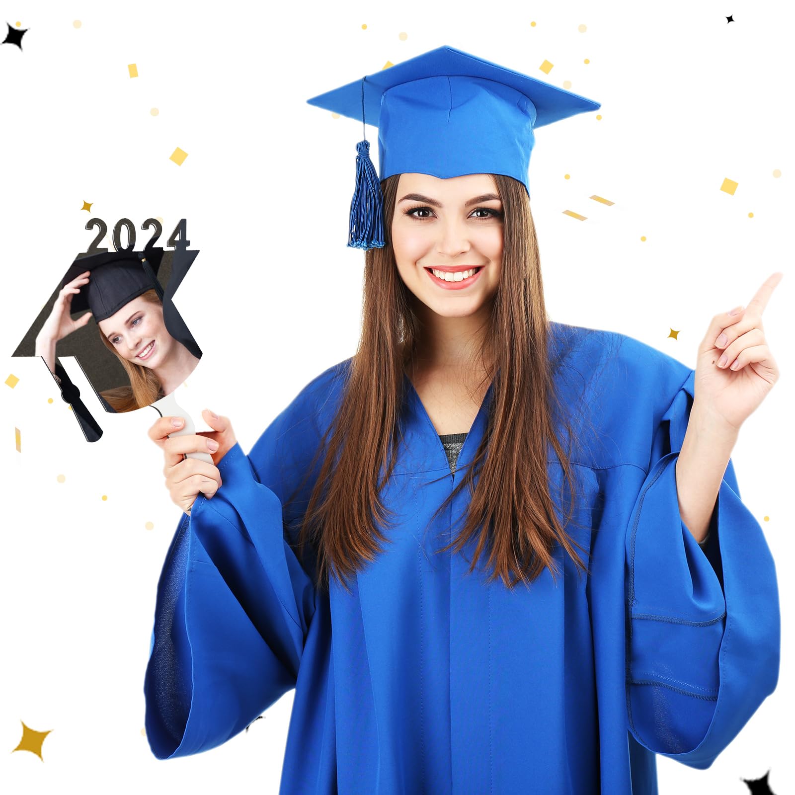 Snapklik.com : Anglechic 6 Pcs Graduation Sublimation Blanks Paddle Fan ...